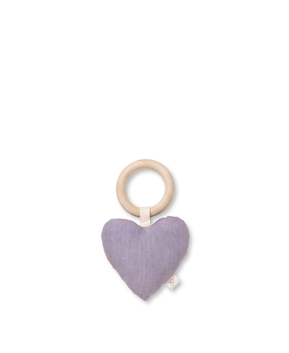 Lara Heart Rattle Teether, Lavender – Skandium