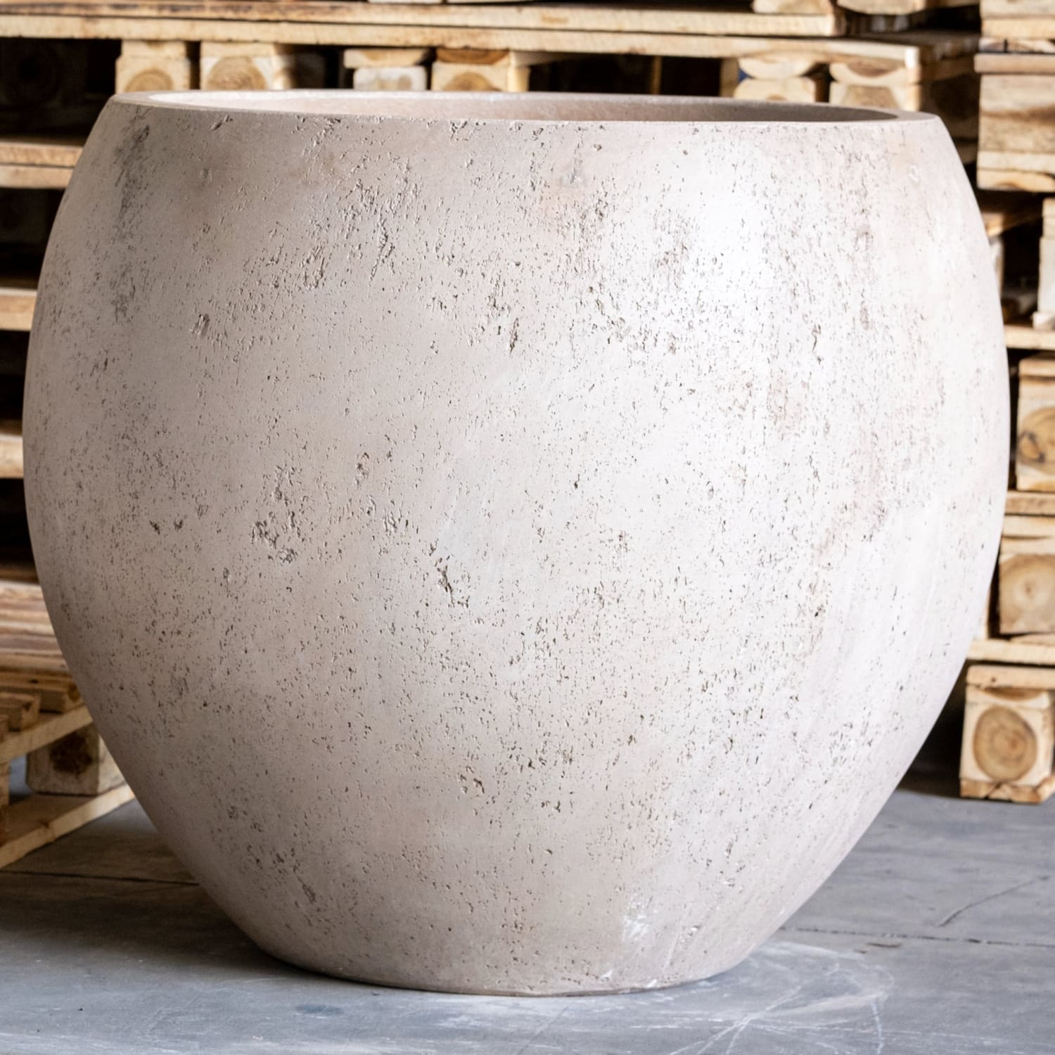 Orbello | Truffle – 110cm XXL Concrete Sphere Planter – 686L Round Pla ...