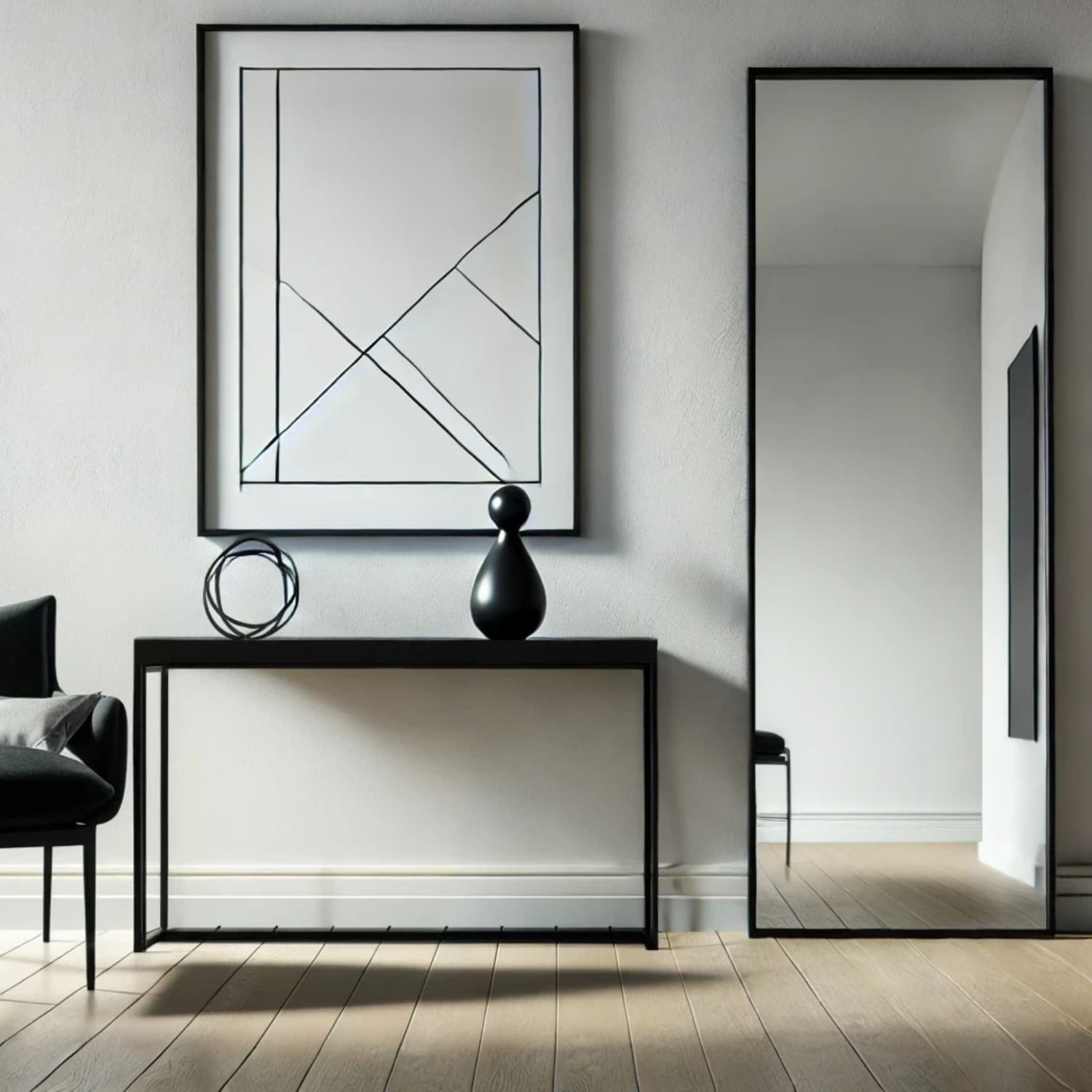 Takara - Full Length Black Metal Rectangle Mirror - 160cm x 60cm – Skandium