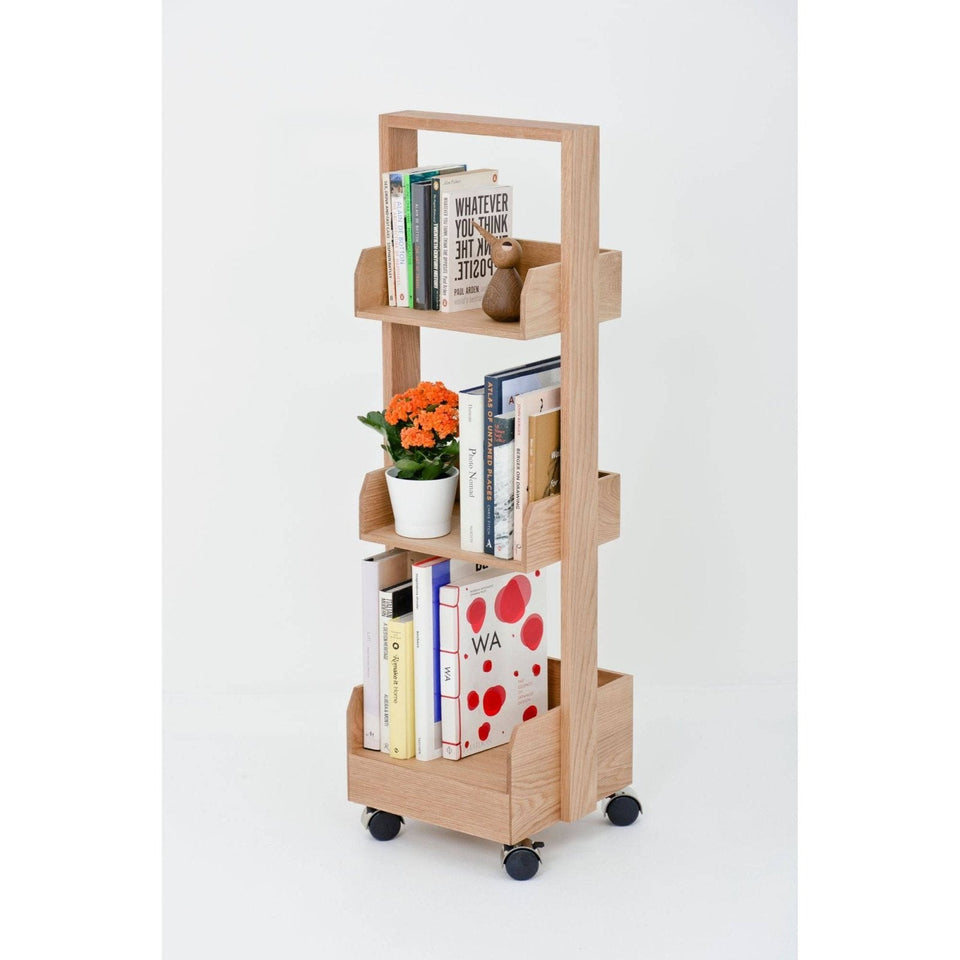 Mini Bookie Roller Shelf - Oak by Wireworks | Shop at Skandium London
