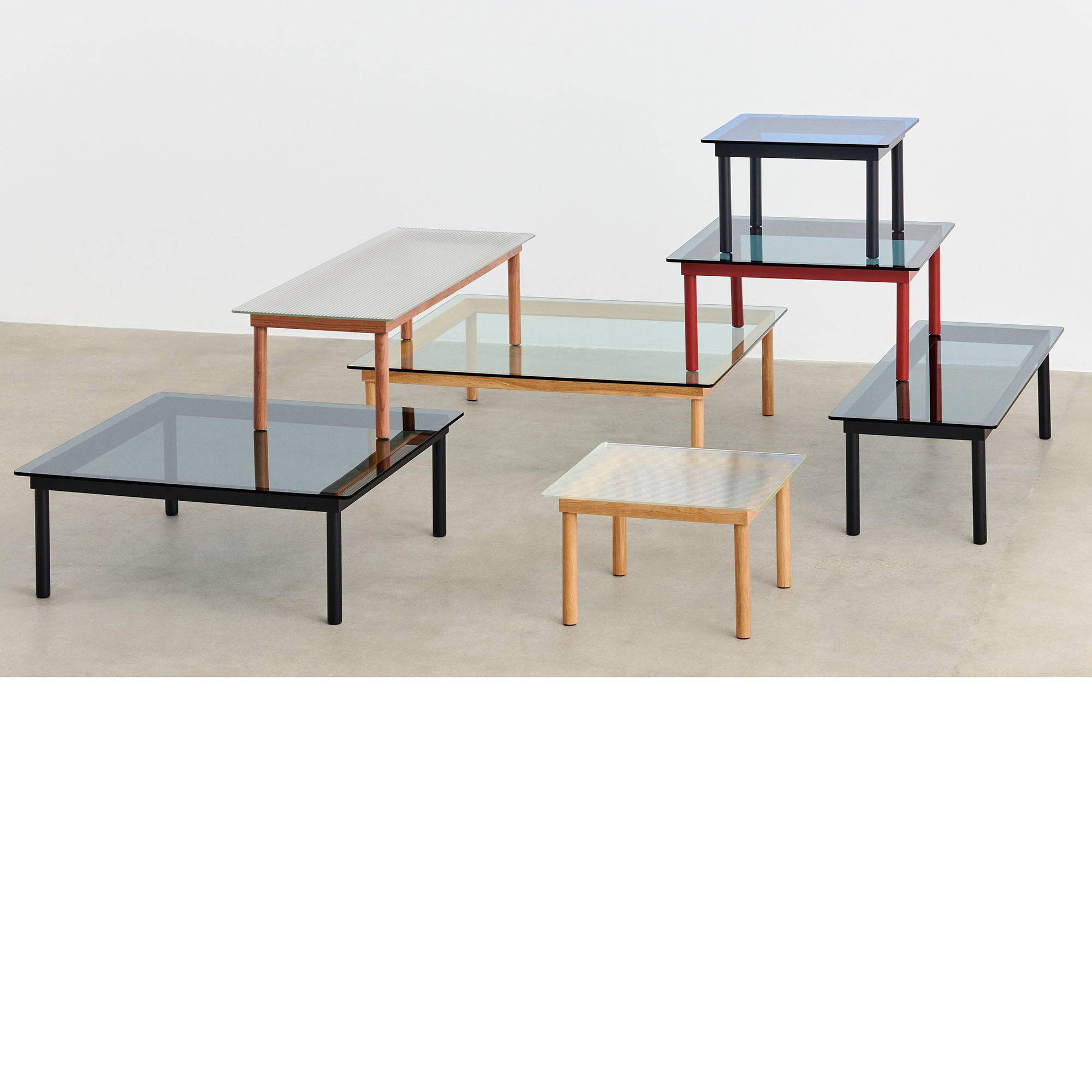 Kofi table, clear table top – Skandium