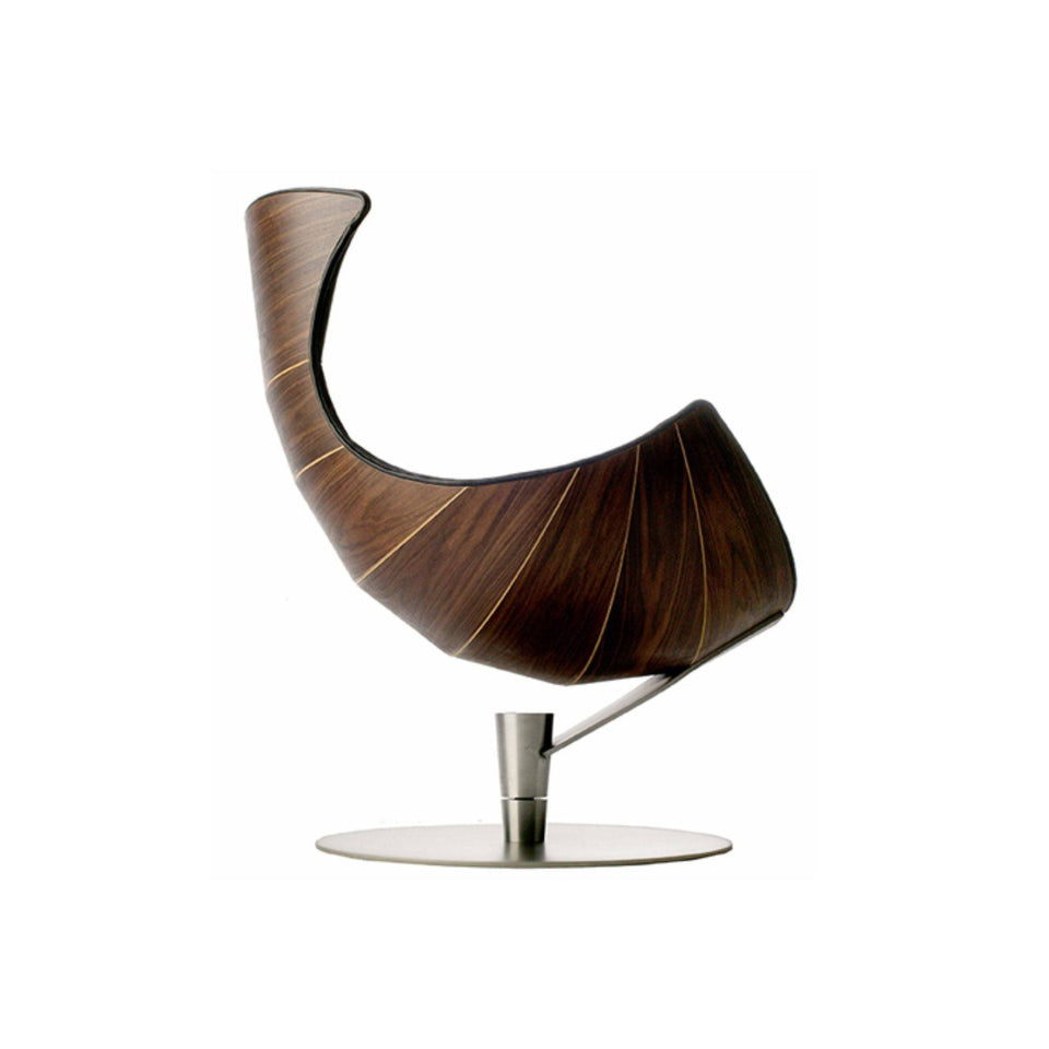 Lobster Lounge Chair - Walnut, Satin Chrome Base by Bruunmunch | Shop ...