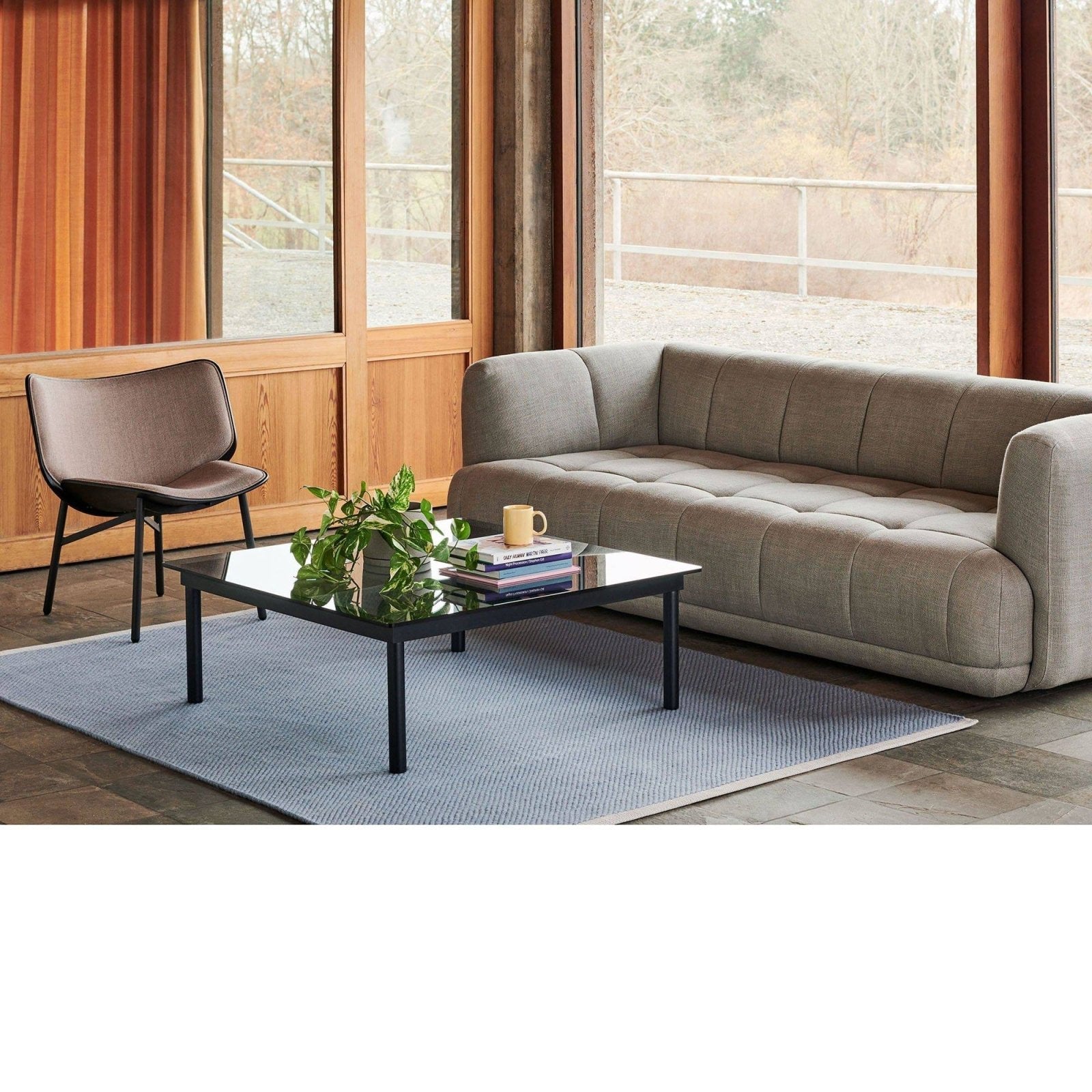 Kofi table, clear table top – Skandium