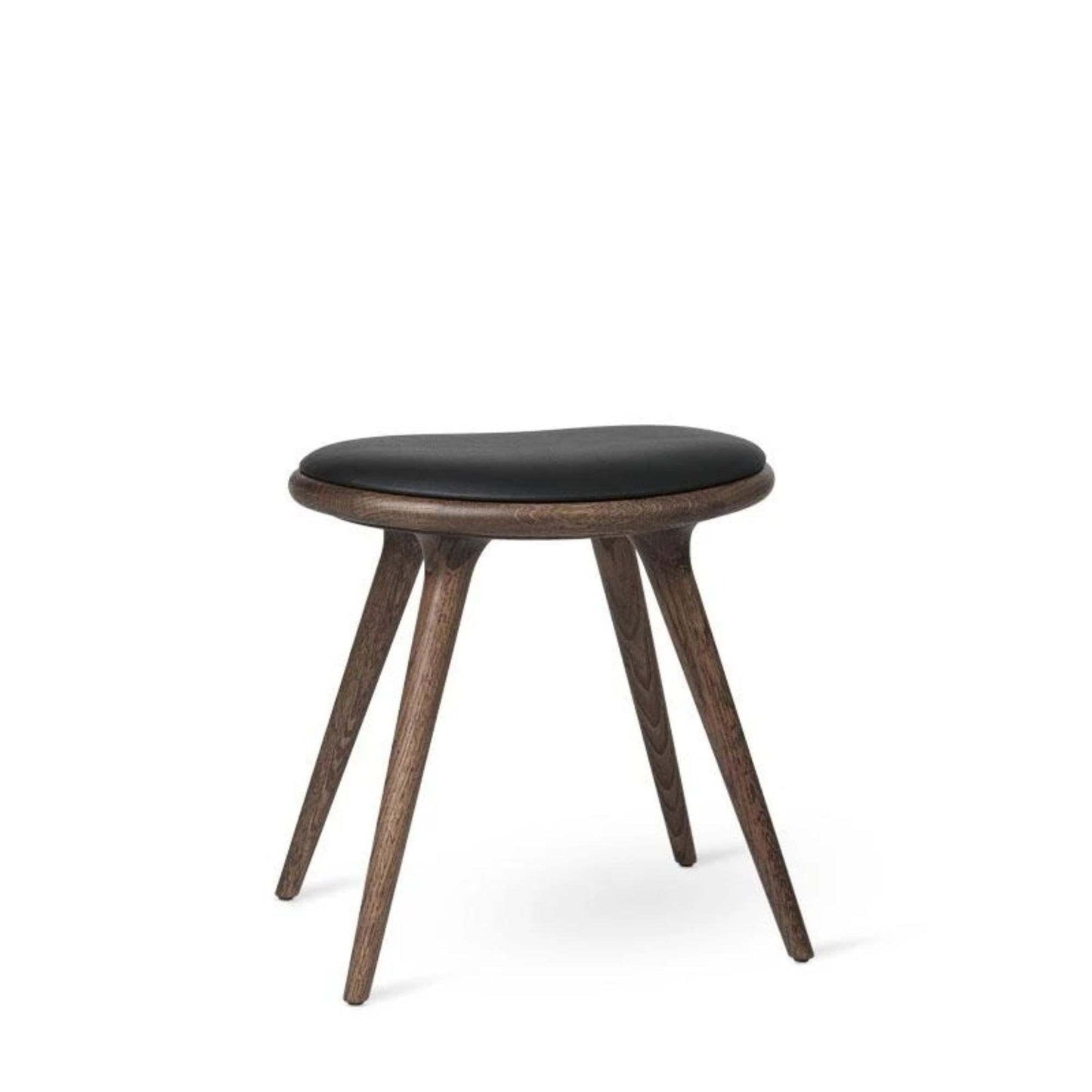 Low Stool With Black Leather Seat – Skandium