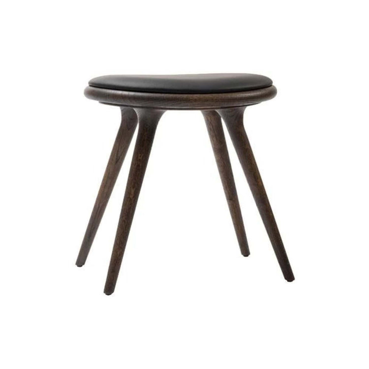 Low Stool With Black Leather Seat – Skandium